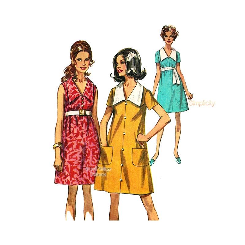 Vintage Maternity A-Line Dress Pattern, Simplicity 8629 | Virtual Vintage